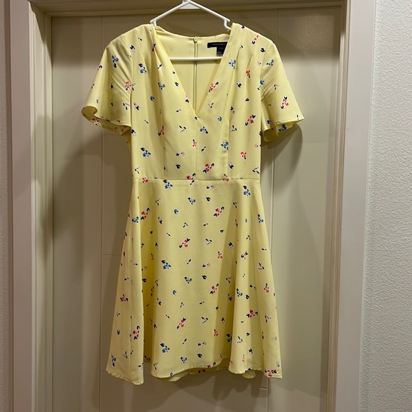 French Connection | Dresses | French Connection Yellow Floral Aline ...